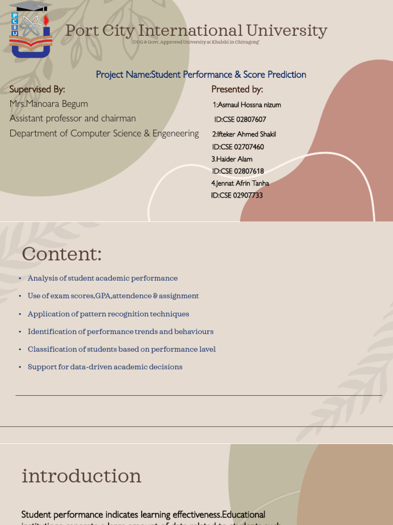Student Performance Prediction Analysis | PDF | Pattern Recognition | Data