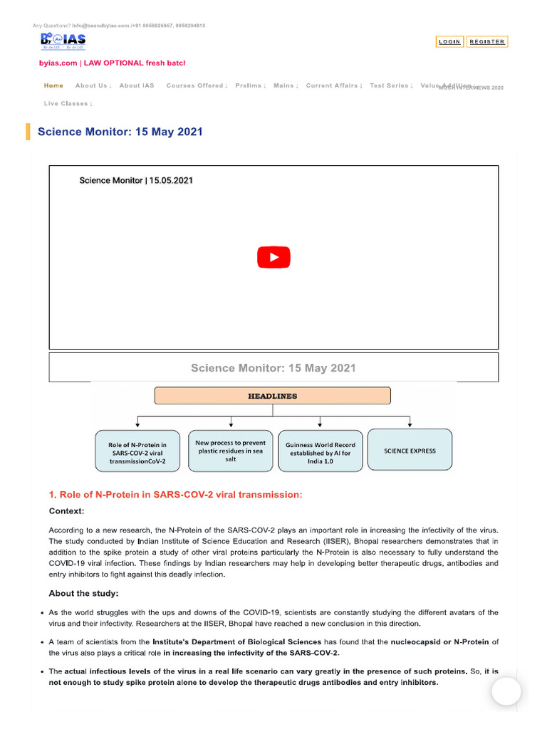 RSTV - Science Monitor - 15.05.2021 - Other | PDF