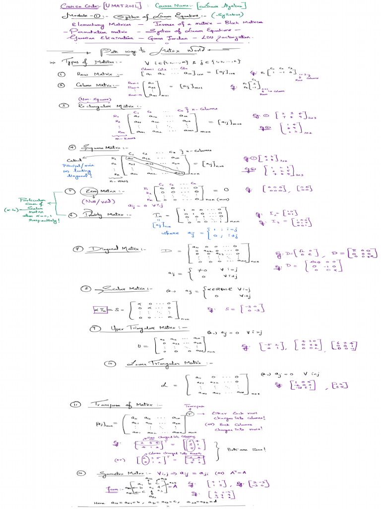 Module-1 System of Linear Equations | PDF