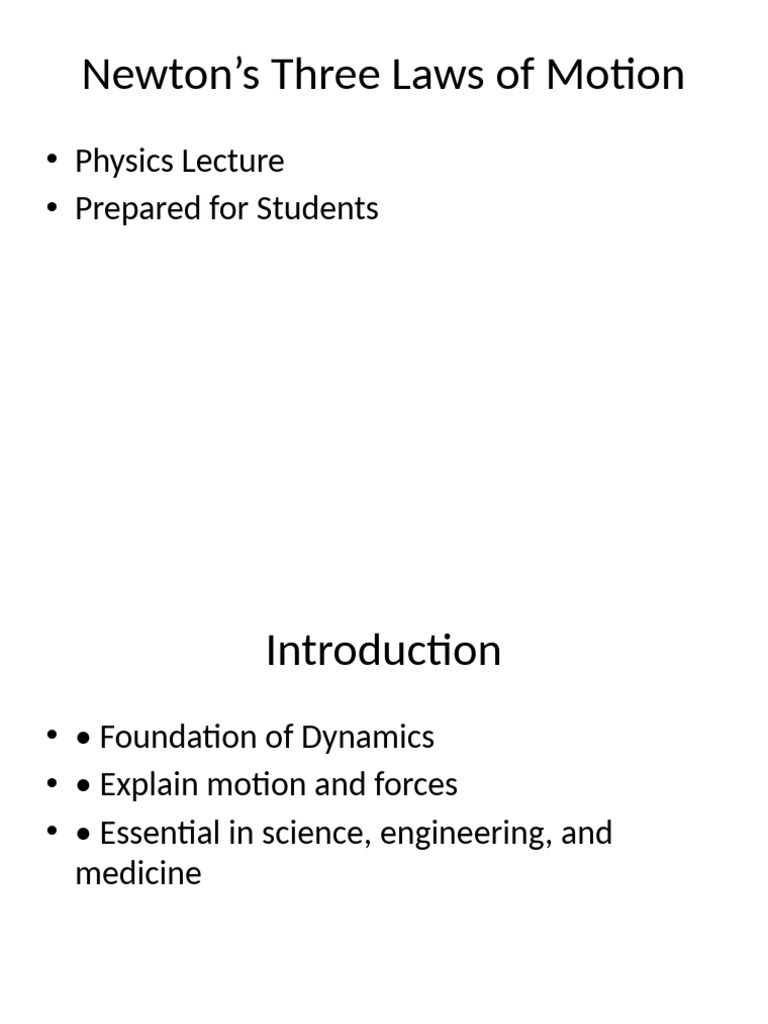 Newtons Three Laws Lecture | PDF