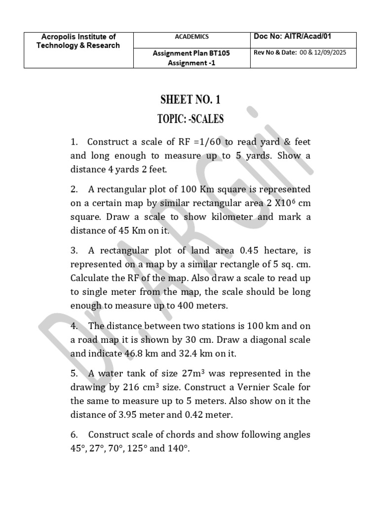 EG (BT 105) Assignment 1 | PDF