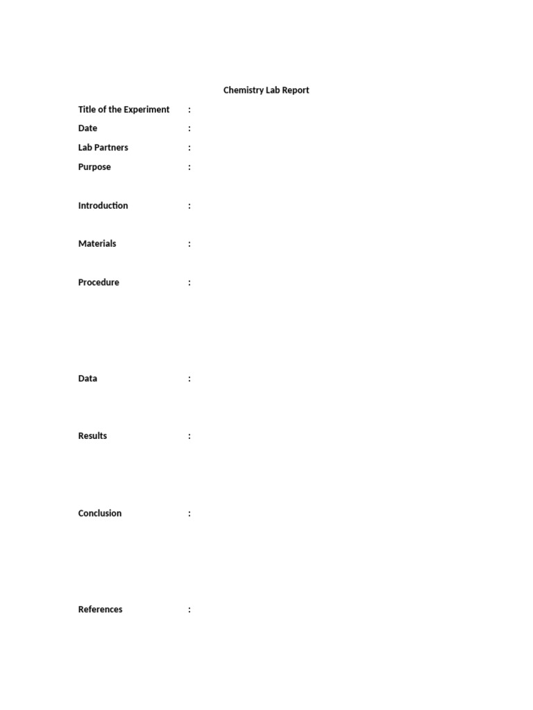 Chemistry Lab Report Template | PDF