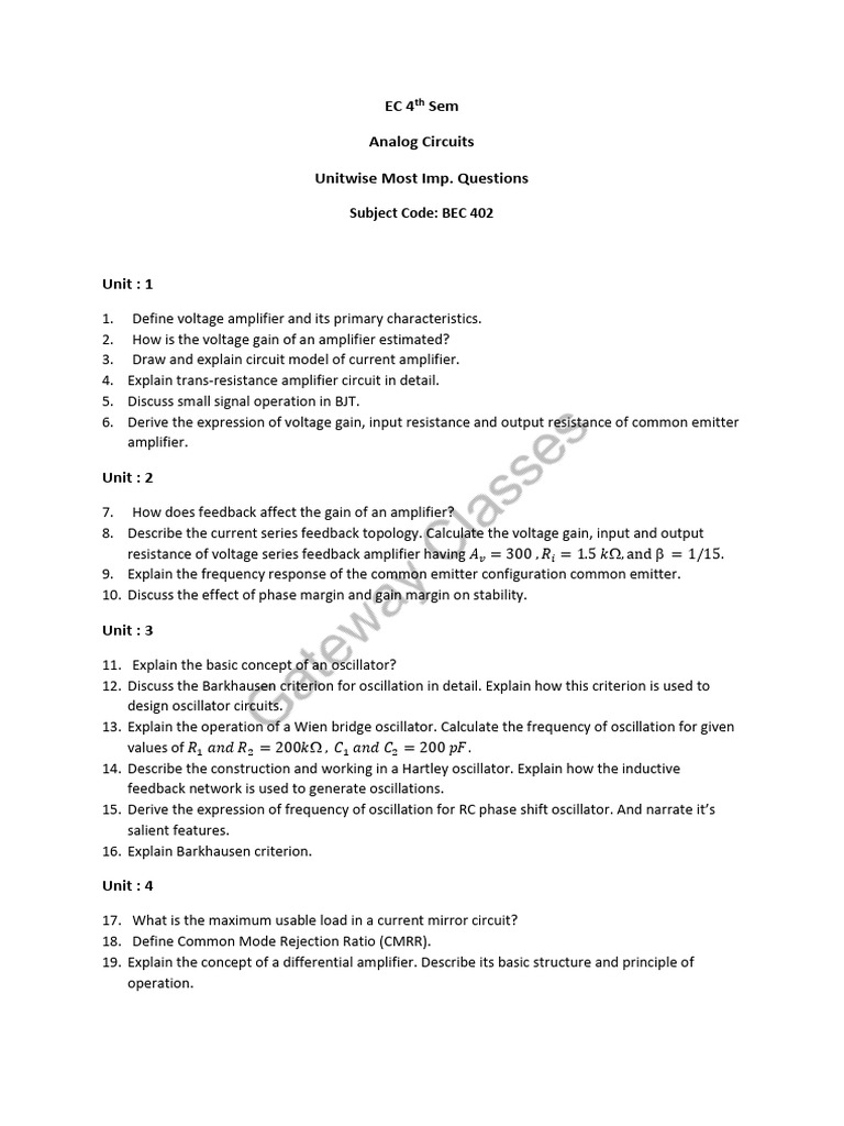 Analog Circuits Imp Questions - 63932801 - 2025 - 07 - 14 - 19 - 55 ...