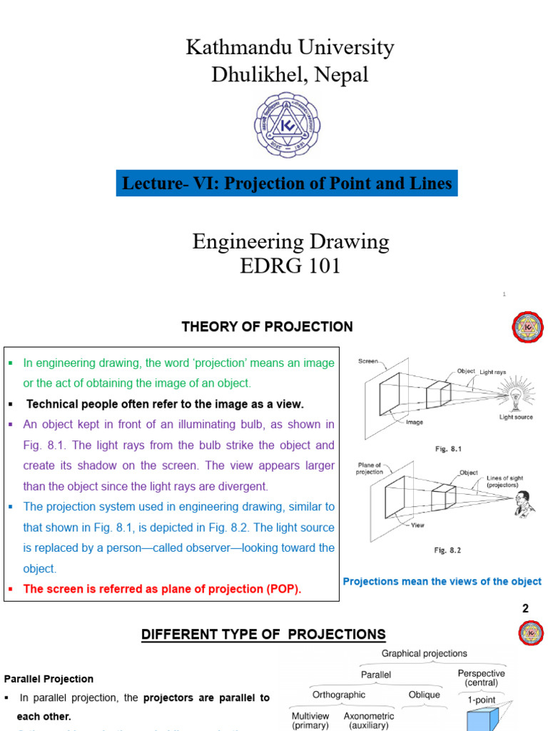 Lecture 6 - Projection of Point and Line | PDF | Projective Geometry ...
