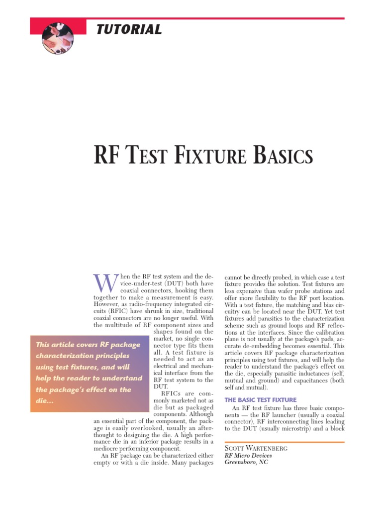 RF Test Fixture Characterization Basics | PDF | Amplifier | Electronic ...