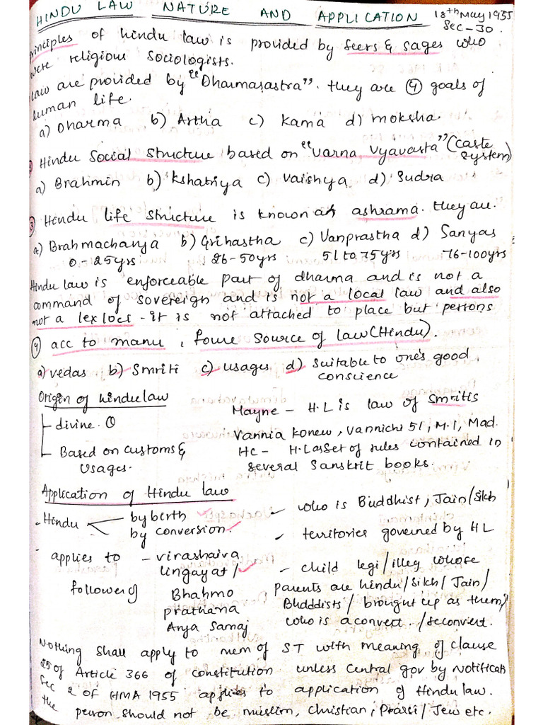 Hindu Marriage Handwritten Notes | PDF