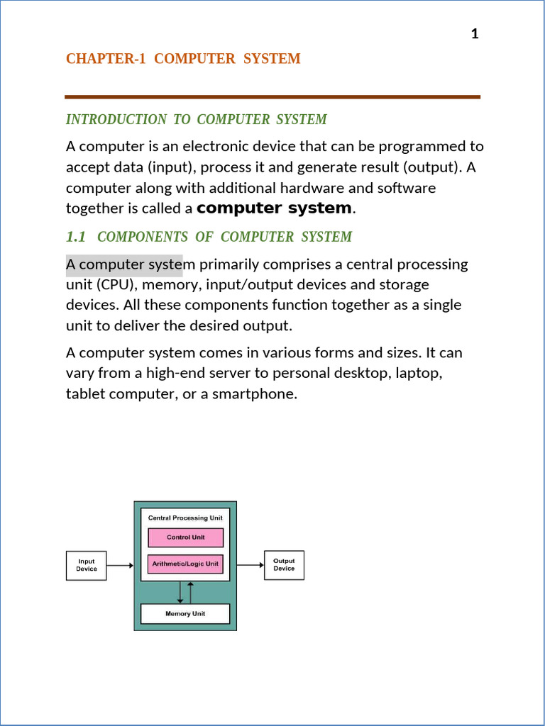 Overview of Computer Systems and Components | PDF | Computer Data ...