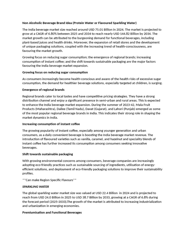 Non Alcoholic Beverage Brand Idea | PDF | Drink | Foods