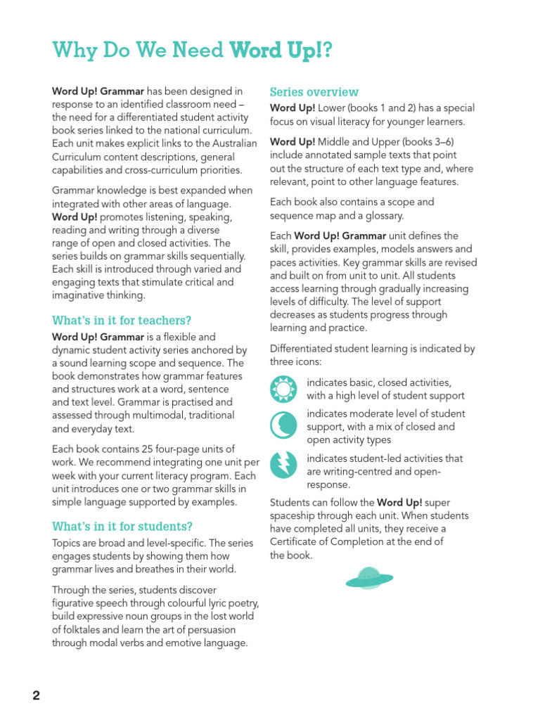 Word Up Grammar Sample Pages Book 4 | PDF | Curriculum | Syntax
