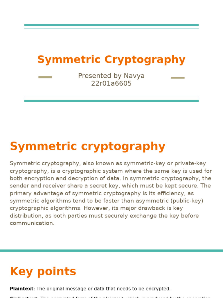 Understanding Symmetric Cryptography | PDF | Key (Cryptography ...