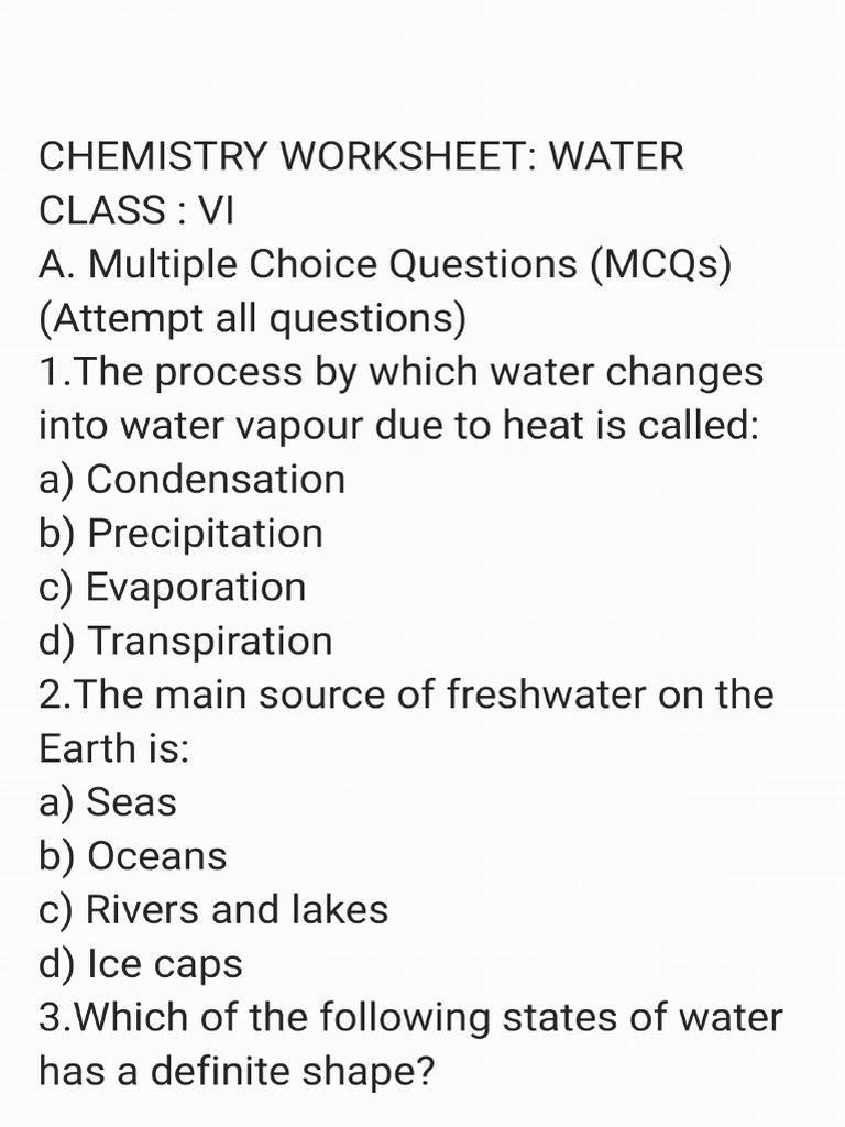 Class 6 Chem Worksheet L - 5 - 251224 - 205605 | PDF