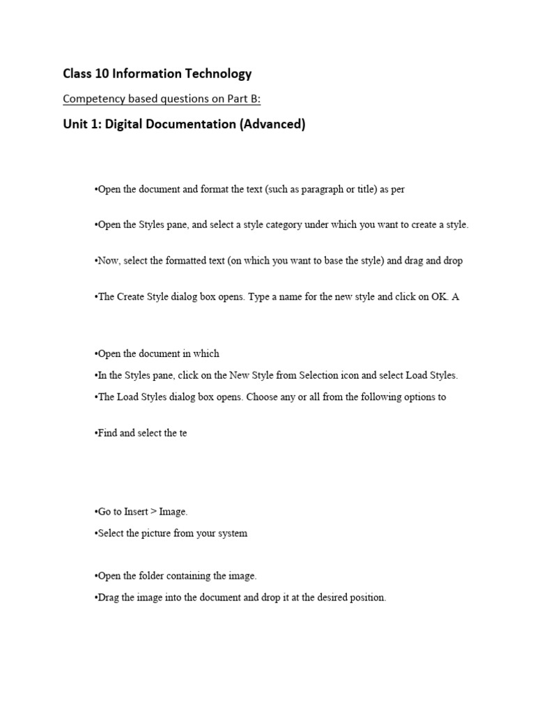Class 10 IT: Digital Docs & Spreadsheets | PDF | Entrepreneurship ...