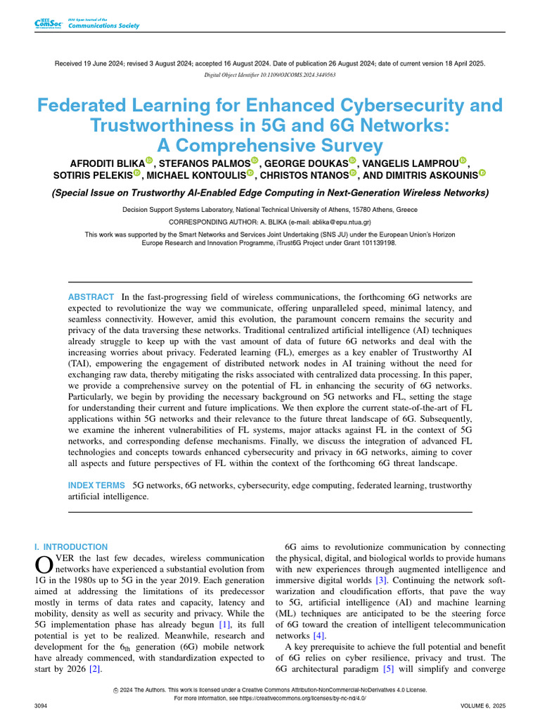 Federated Learning For Enhanced Cybersecurity and Trustworthiness in 5G ...