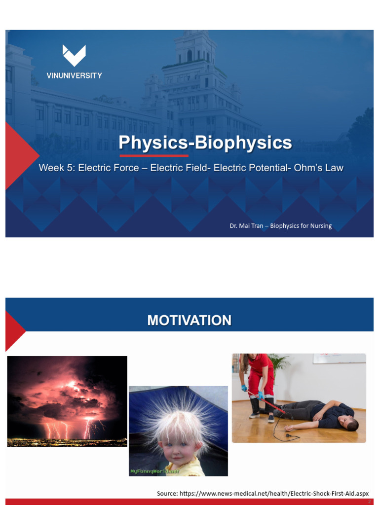Biophysics Week5 Electric Forces-Ohm Law-Power-Fall2025 | PDF ...