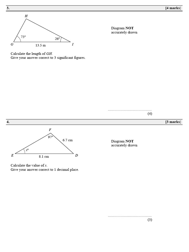 Geometry Calculation Problems | PDF