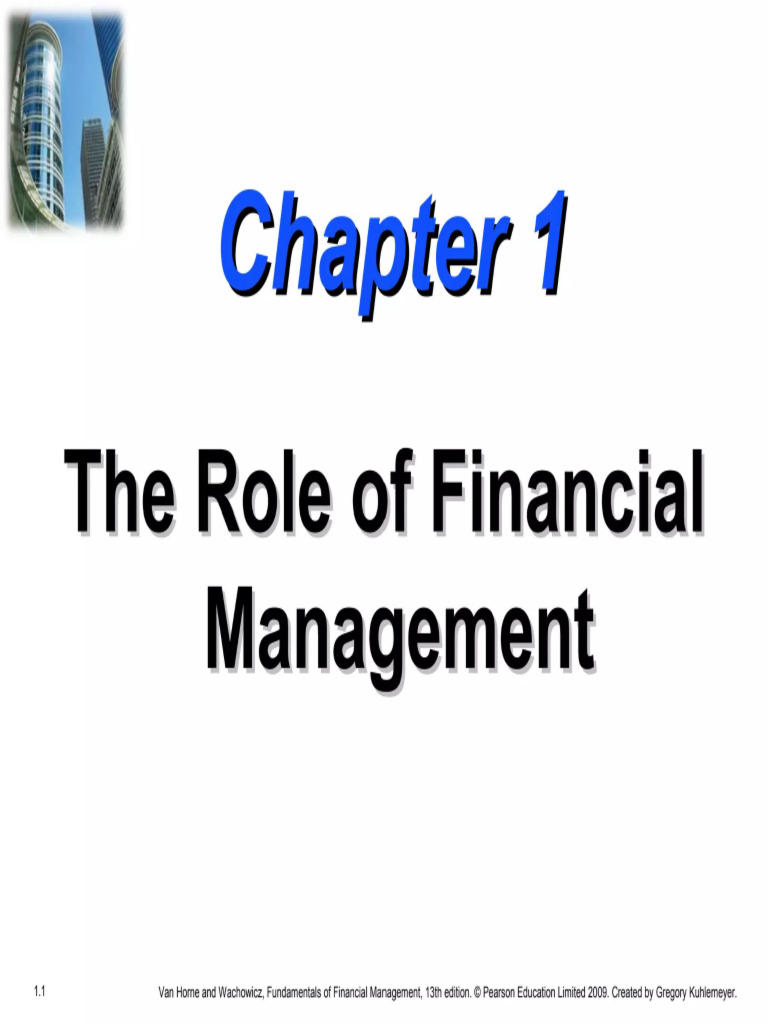 FM I - Chapter 1 Pt. I, An Overview of Financial Management | PDF