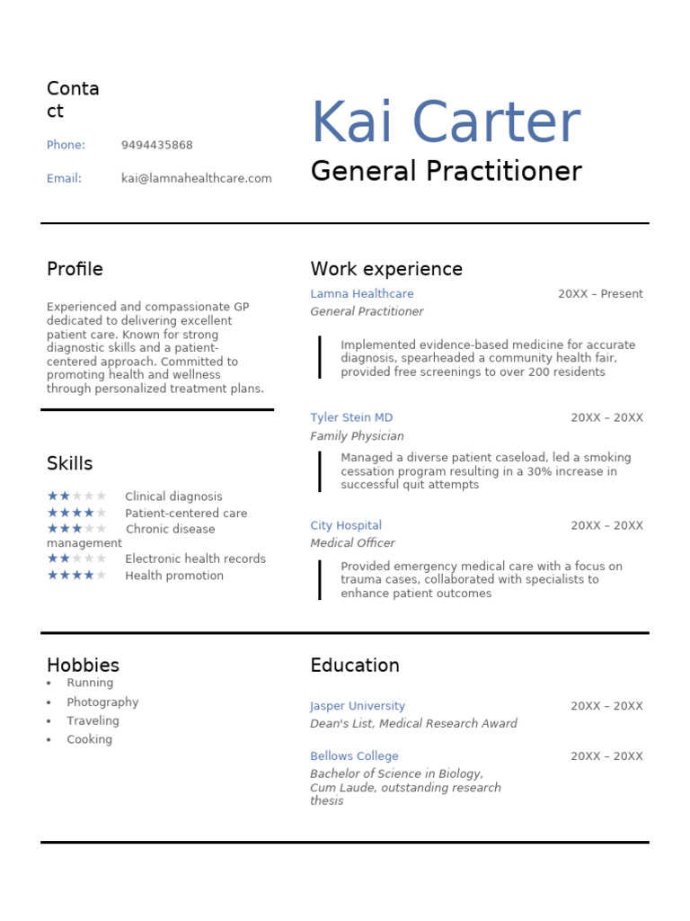 Experienced General Practitioner Profile | PDF