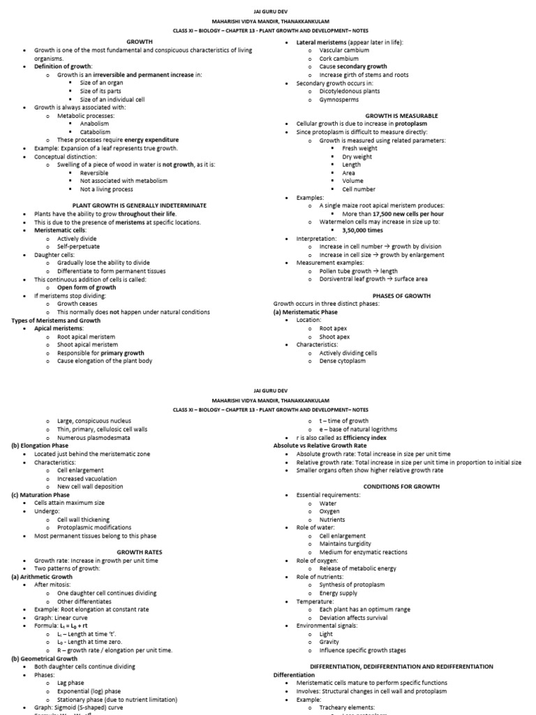 Chap 13 Plant Growth and Development Updated | PDF | Plant Hormone | Auxin