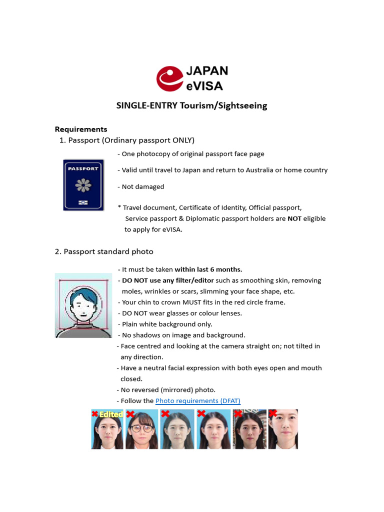SINGLE-ENTRY Tourism/Sightseeing: Requirements | PDF | Travel Visa ...
