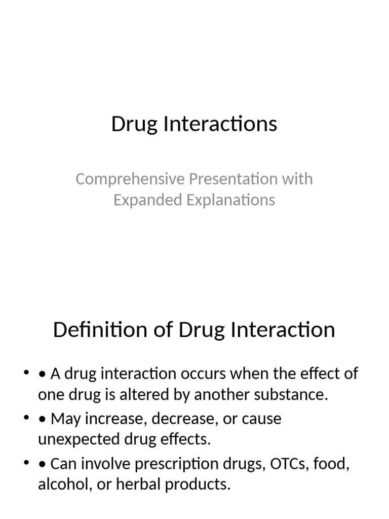 Understanding Drug Interactions Explained | PDF | Medicine | Clinical ...