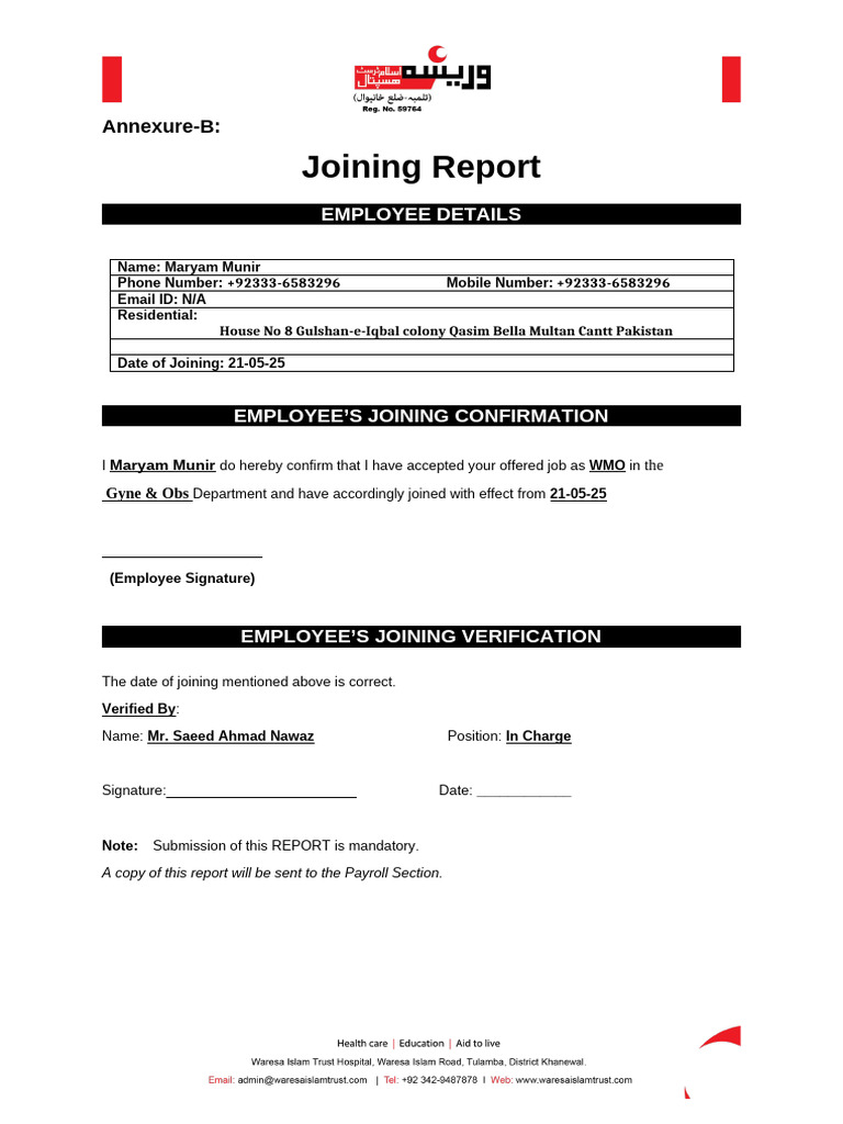 Joining Report | PDF