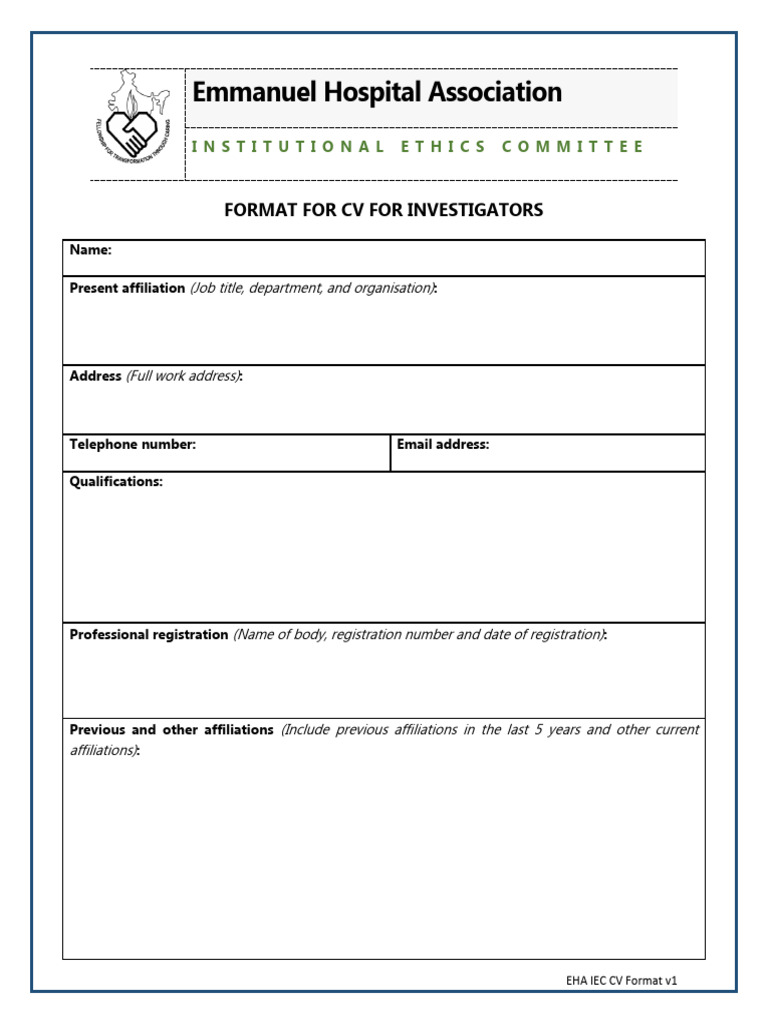 Research - CV For Investigators | PDF