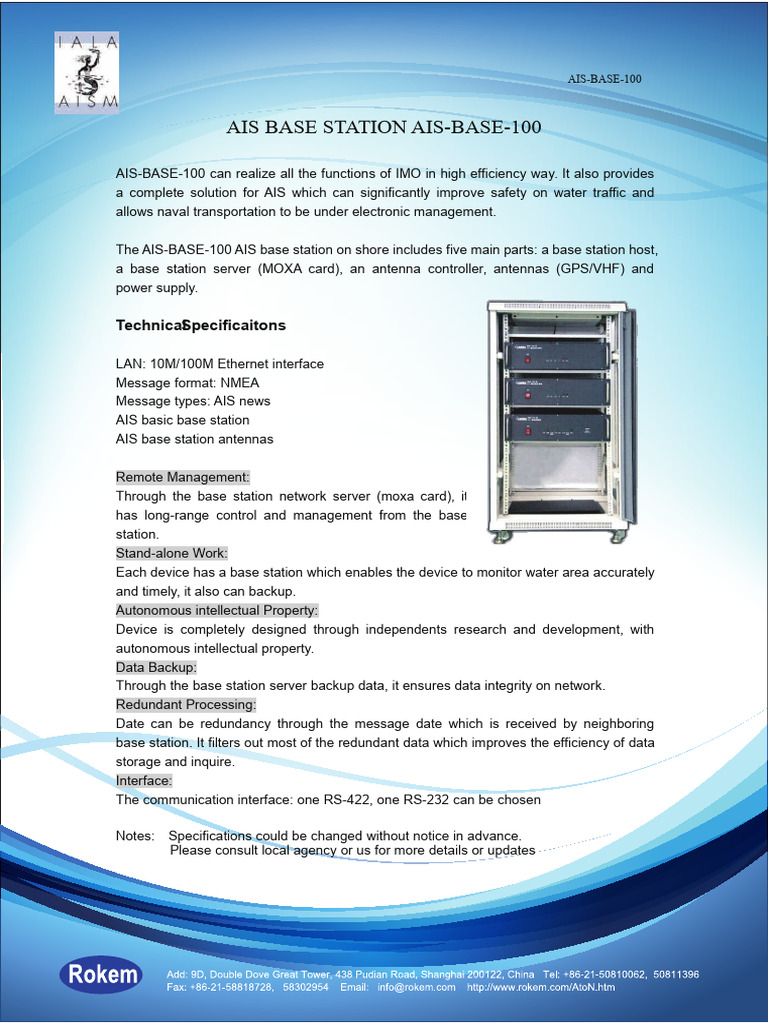 AIS-BASE-100: Advanced AIS Base Station | PDF