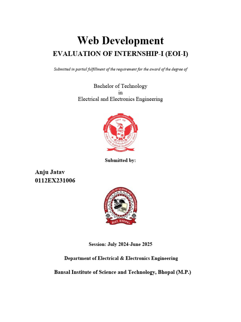 ANJU EOI 2 Web Development Report | PDF | Web Development | Html