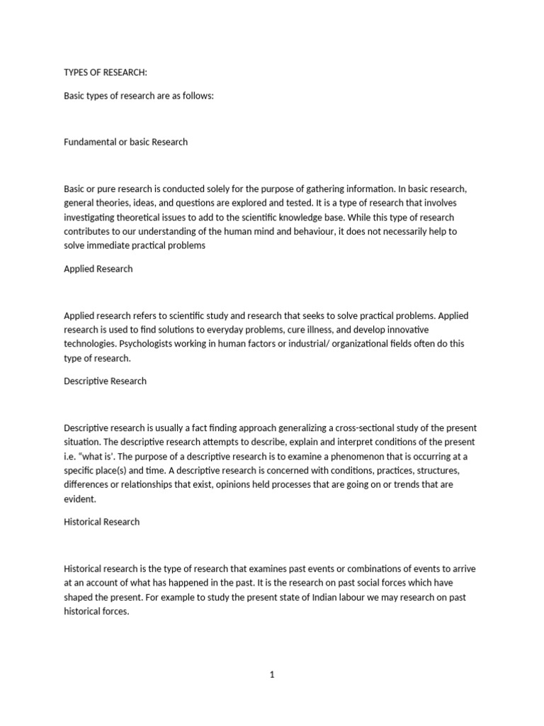 Types and Approaches to Research Explained | PDF | Quantitative ...