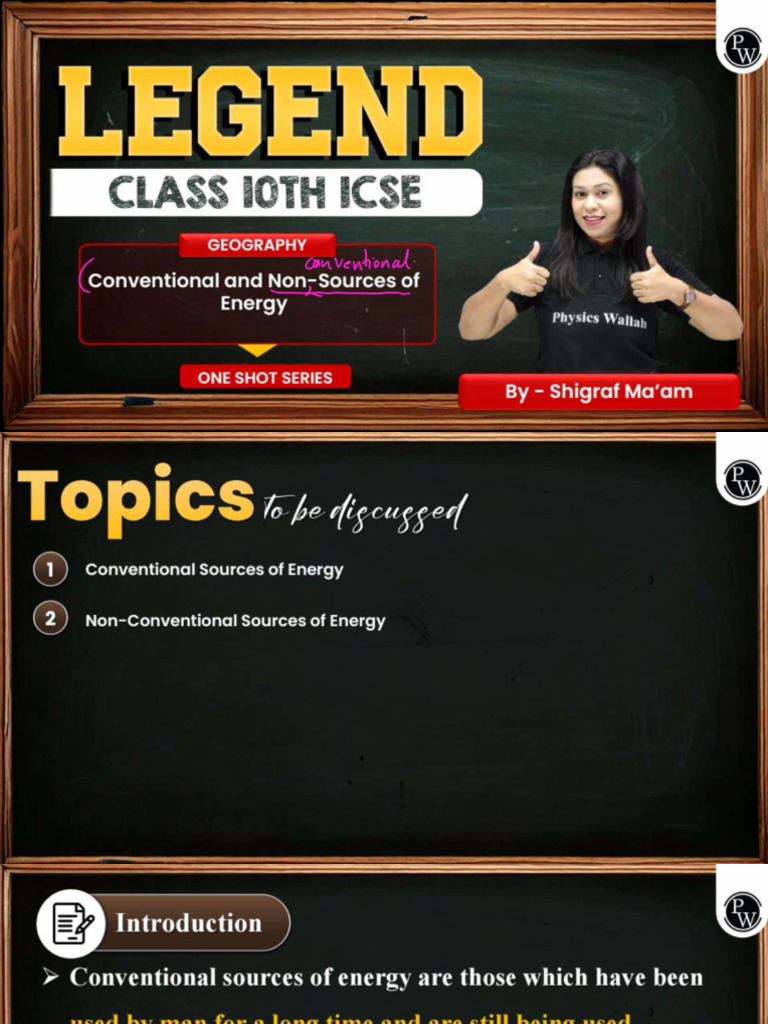 Geography - Conventional Sources of Energy and Non Conventional Sources ...