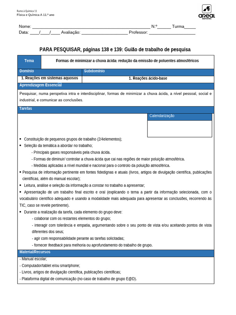 Ae Rq11 d2s1 Pesq Chuva Acida | PDF