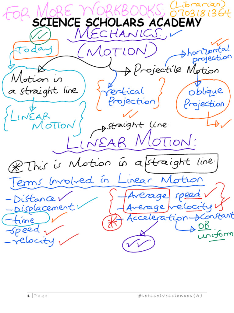 Linear Motion - Science Scholars Academy? | PDF