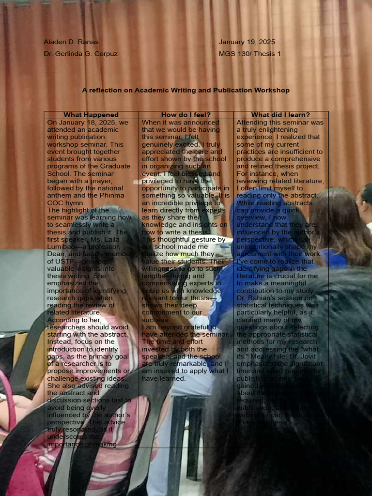 Academic Writing and Publication Workshop | PDF | Thesis | Human ...
