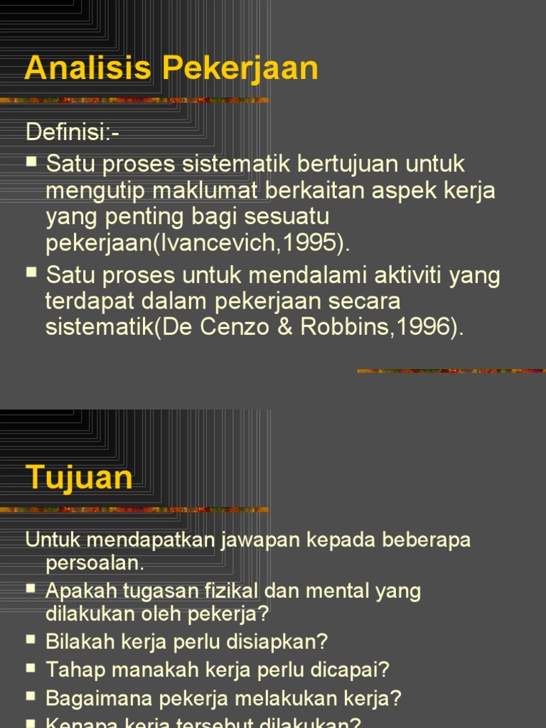 Analisis Pekerjaan | PDF | Karier & Perkembangan