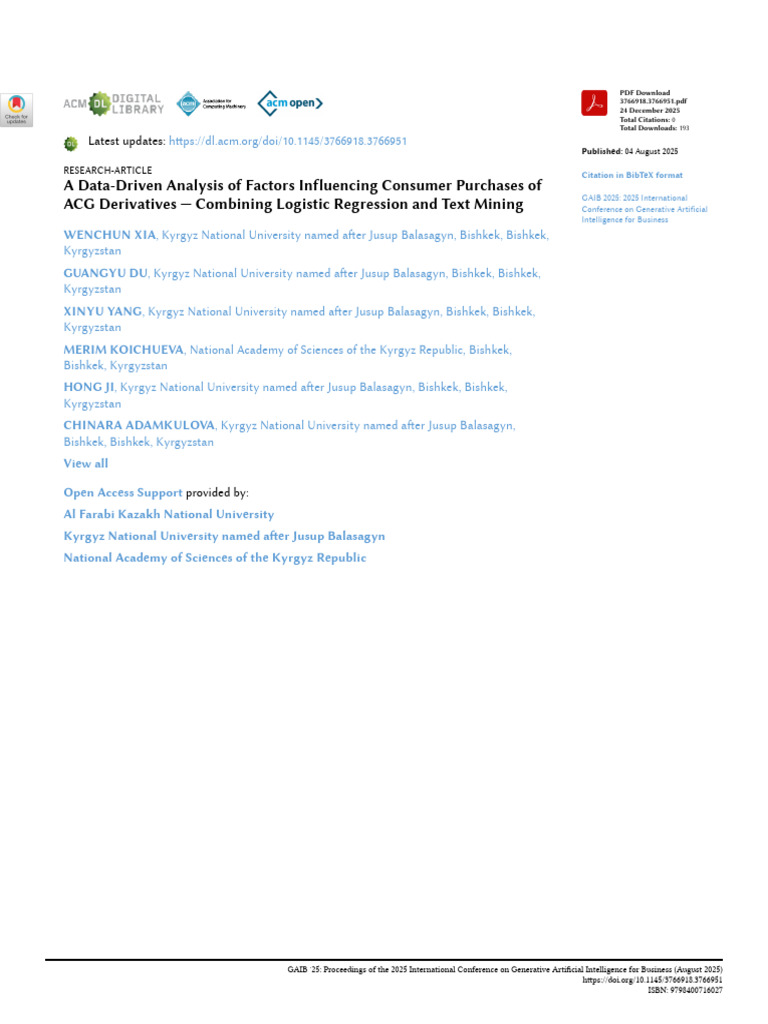 A Data-Driven Analysis of Factors Influencing Consumer Purchases of ACG ...