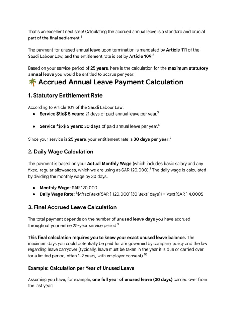 Accrued Leave - This Lump-Sum Amount Does Not Incl... | PDF | Annual ...
