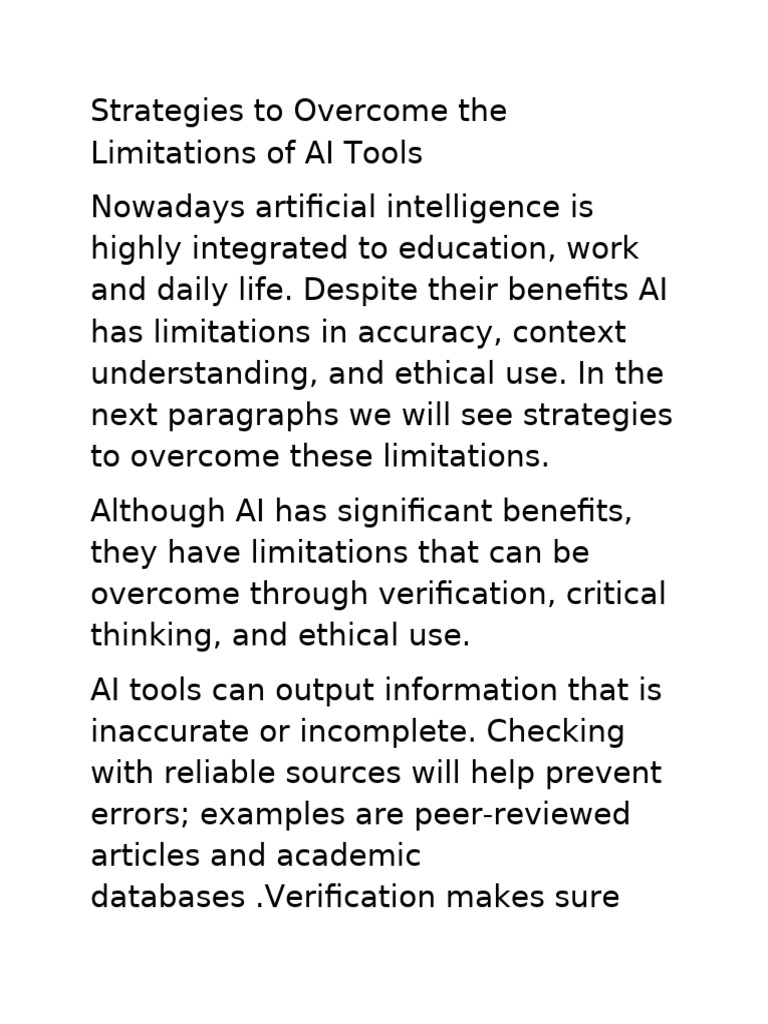 Overcoming AI Limitations in Education | PDF | Artificial Intelligence ...