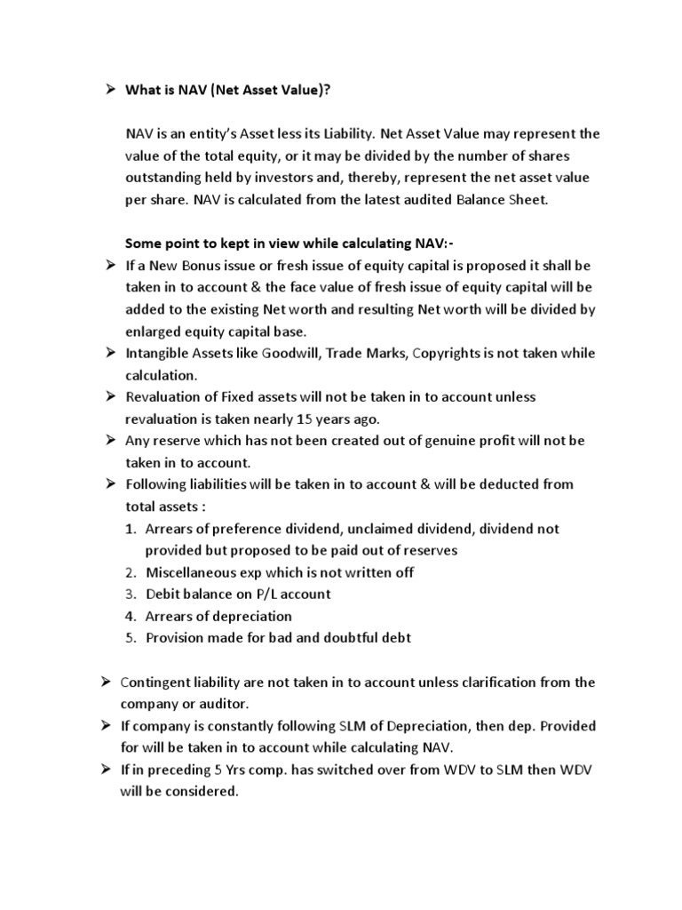 What Is NAV | PDF | Equity (Finance) | Profit (Accounting)
