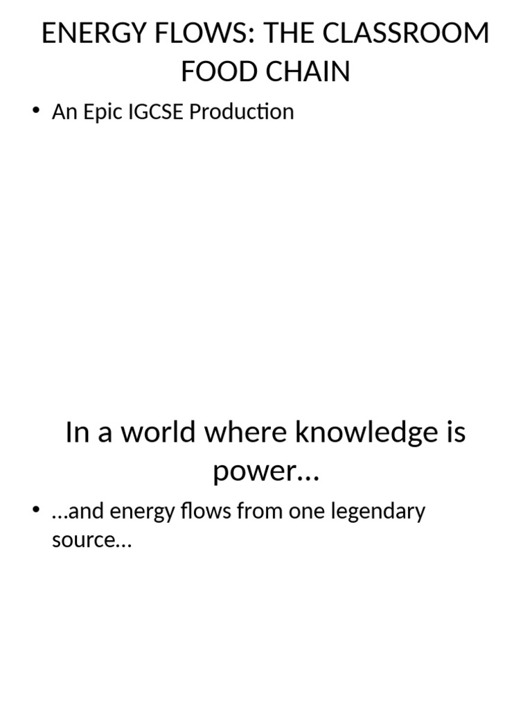 Energy Flows Classroom Food Chain | PDF