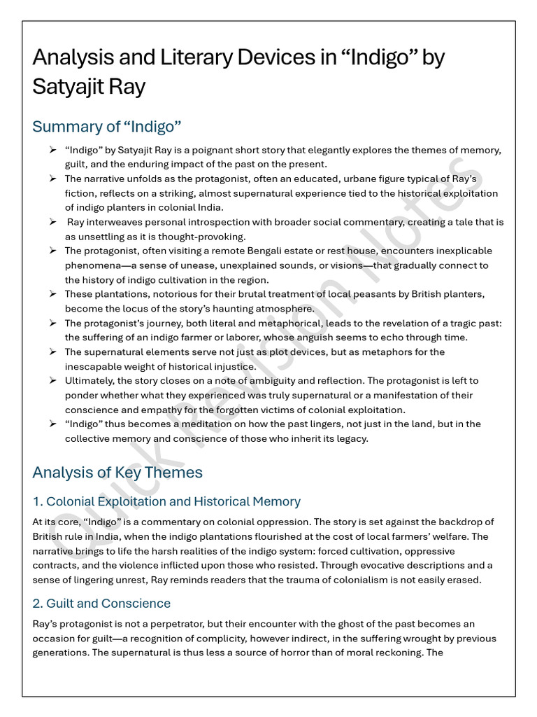Short Stories Revision Material | PDF | Narrative | Horror Films