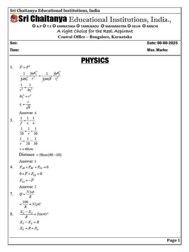 23-12-2025 All Seniors Physics (Cbse) Pre Final Correction | PDF
