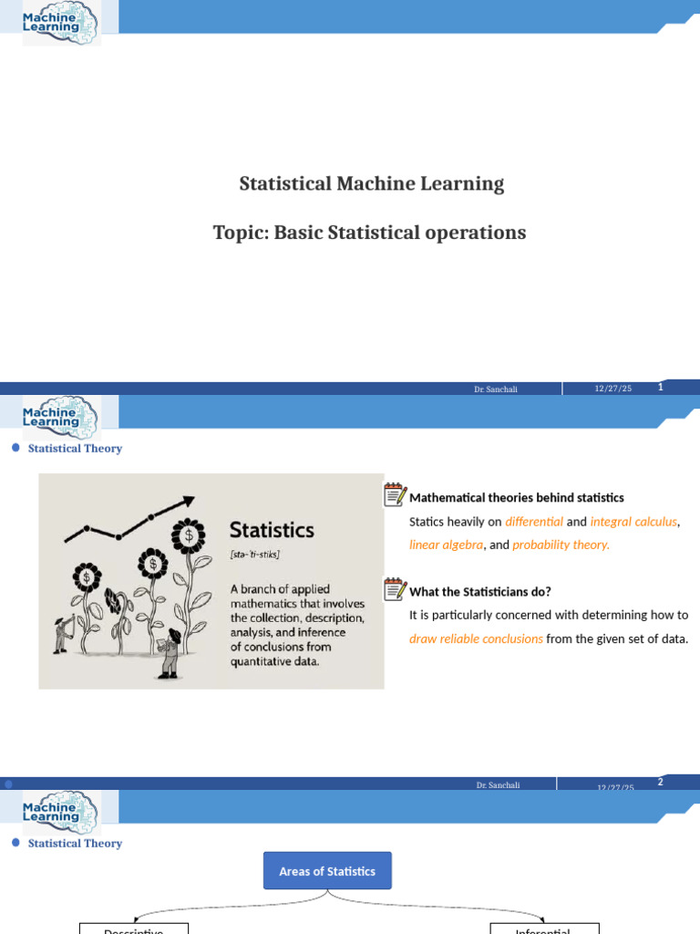L6 Statistical Operation | PDF | Statistics | Covariance