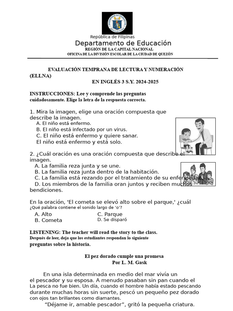 Revisión de Prueba Simulada Ellna Inglés 3 | PDF