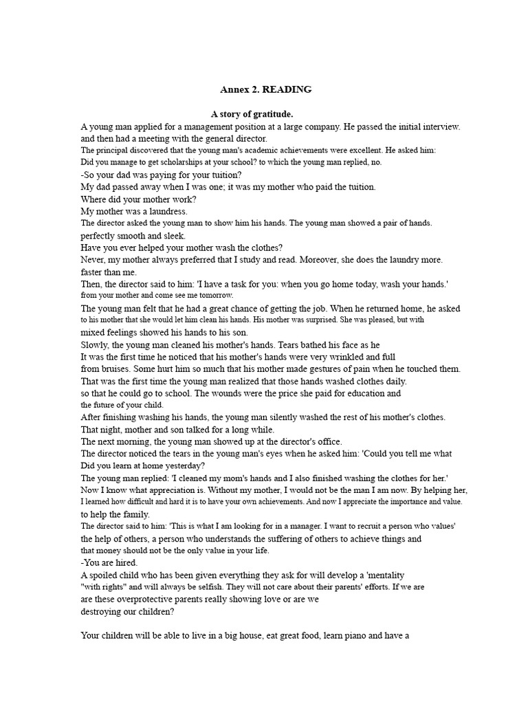 Reading About Gratitude | PDF