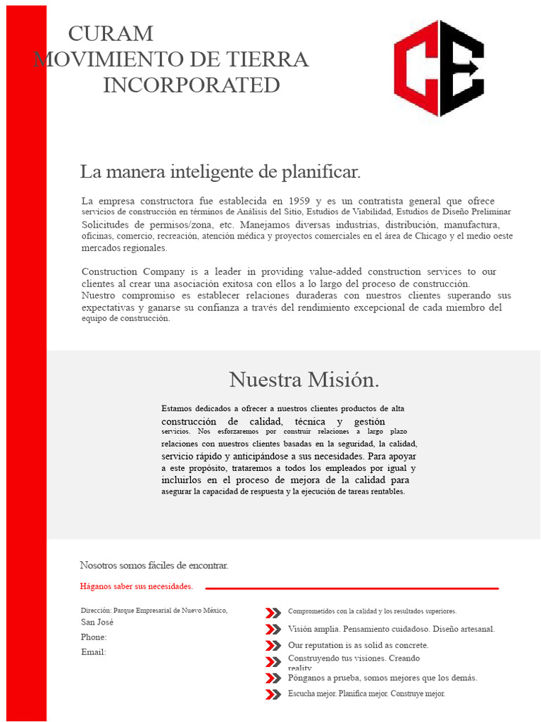 Plantilla de Perfil de Empresa de Construcción TemplateLab.com | PDF ...