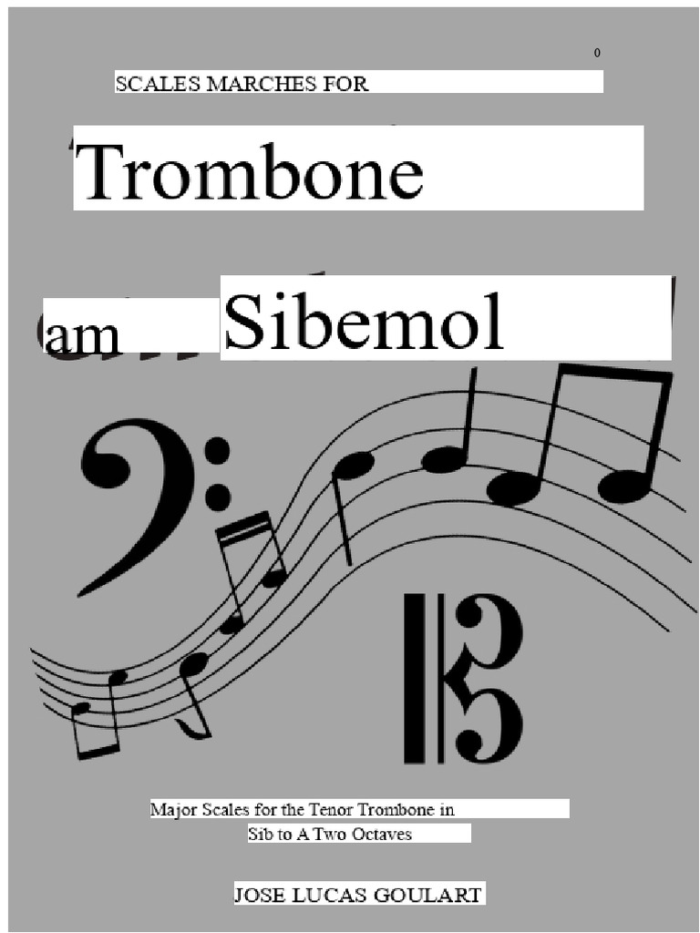 Major Scales For Trombone in B-Flat | PDF | Trombone | Clef