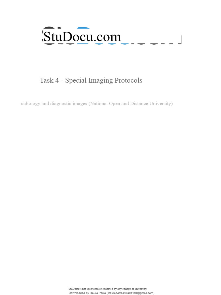 Task 4 Special Imaging Protocols | PDF | Esophagus | Constipation