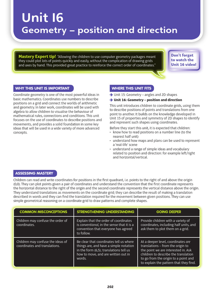 y4 Unit 16 Position and Direction | PDF | Cartesian Coordinate System ...