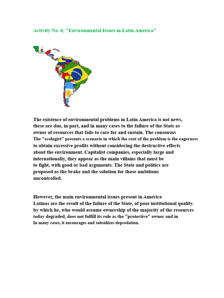 Environmental Challenges in Latin America | PDF | Deforestation ...