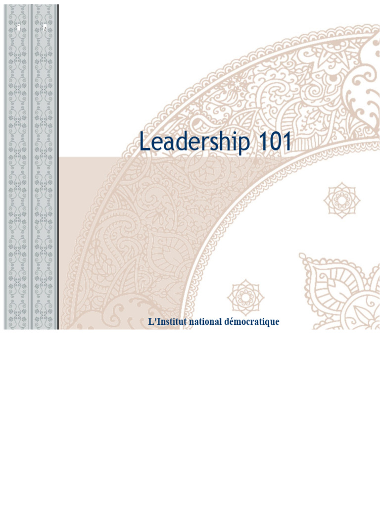 Leadership 101 | PDF | Direction | Psychologie sociale